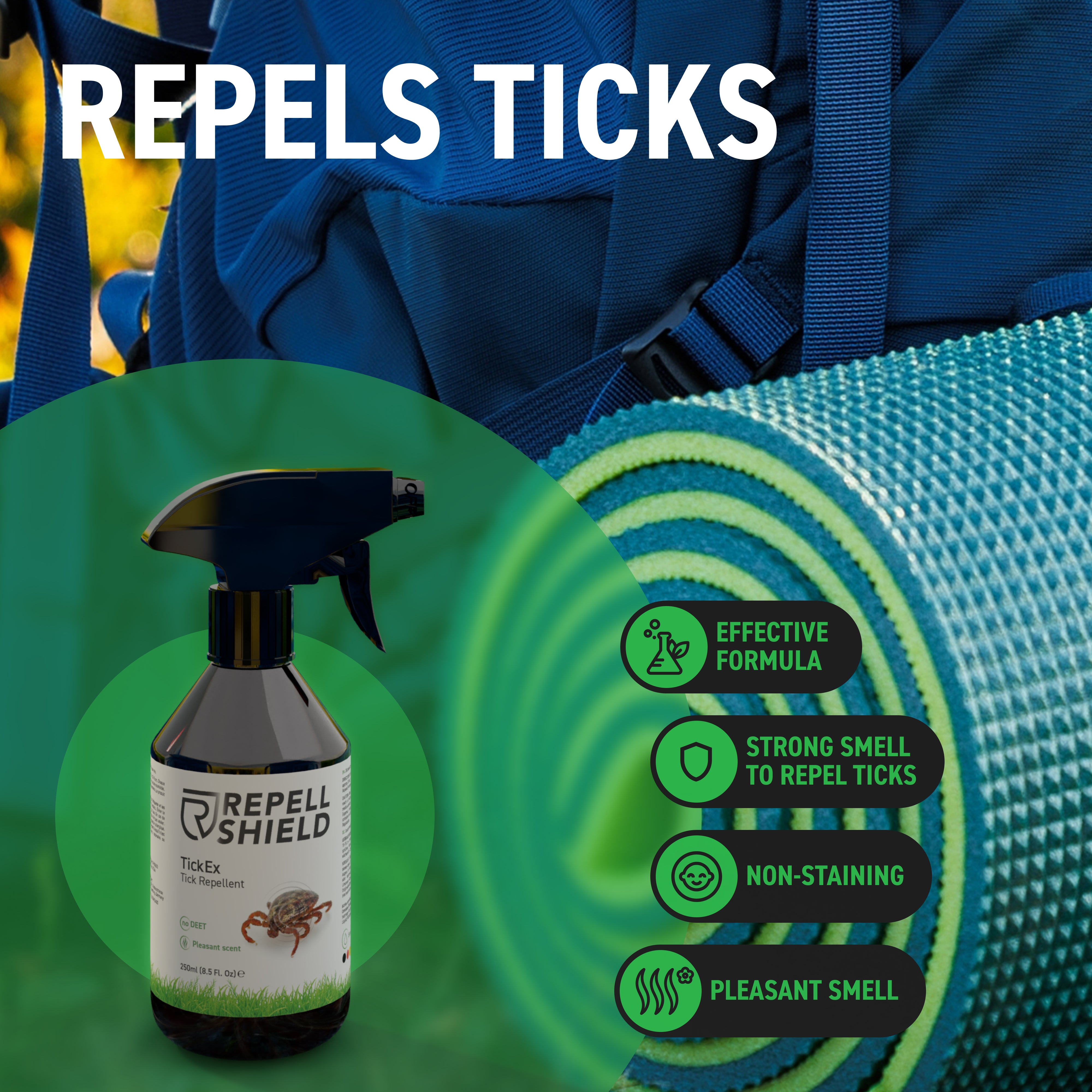 RepellShield Natural Tick Repellent Spray, 250ml